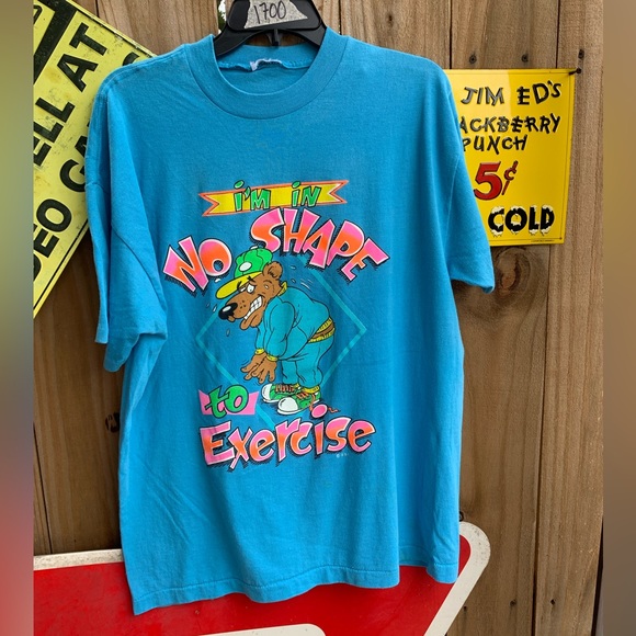 Vintage | Shirts | Vintage 8s Funny Tee Im Not In Shape To Exercise ...